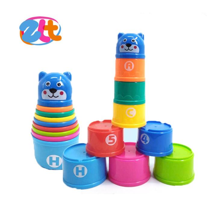 Mini Bear Stack Cup set Educational Baby Toys Rainbow color Figures ...