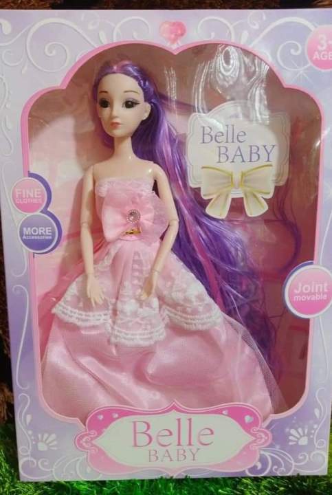 Belle Baby Long Hair Style Joint Movable Barbie Doll | Daraz.com.bd