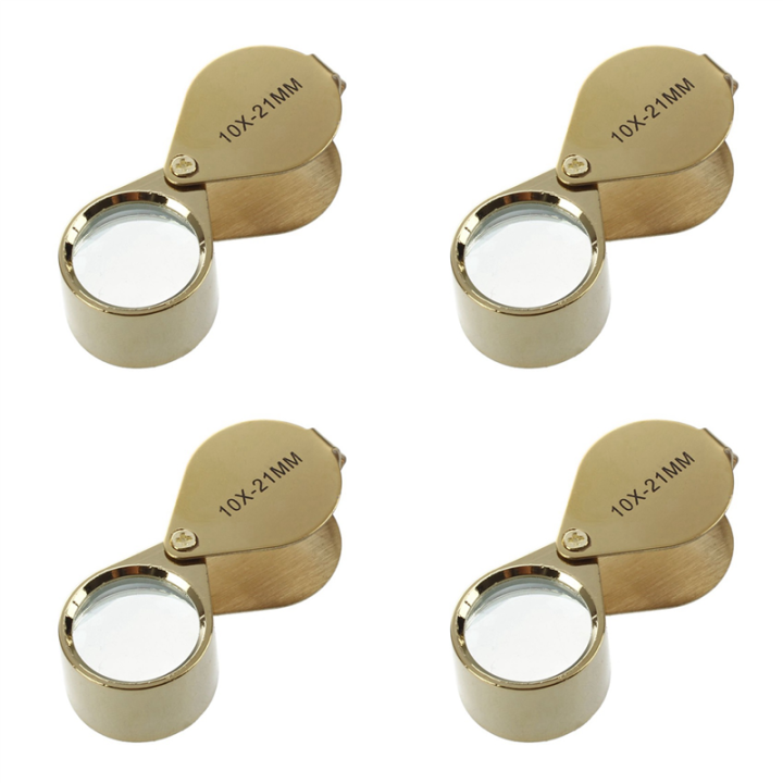 4pcs 10x Magnifying Magnifier Glass Jewellers Eye Foldable Jewelry Loop ...