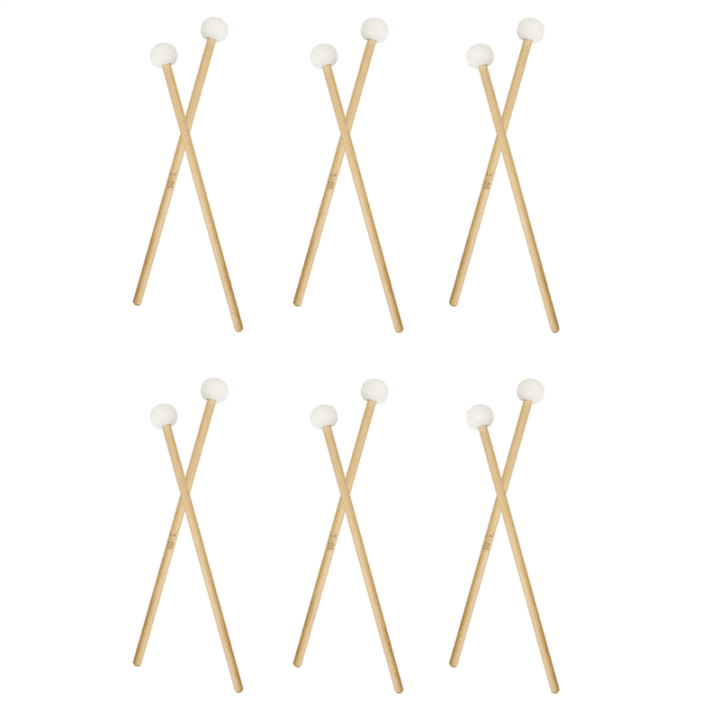 BRADOO 12 Pieces Double Drum Cymbal Gong Mallet Soft Hammer Sticks ...