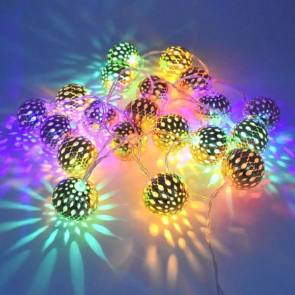 Multicolor Metal Ball Fairy Light, Metal Ball String Light - Fairy ...