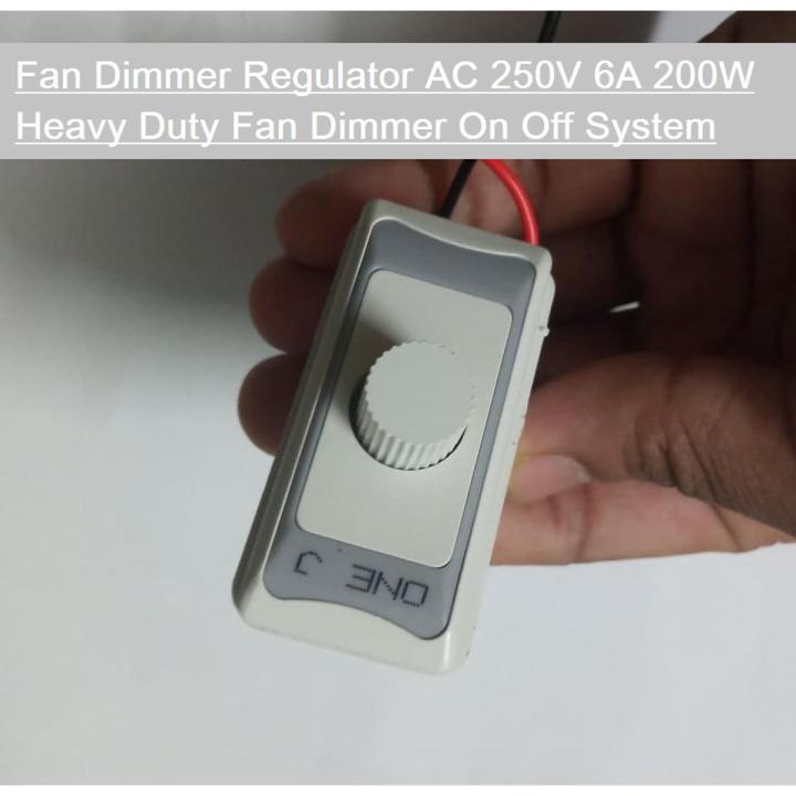 Piano Fan Dimmer Regulator AC 250V 6A 200W Heavy Duty Fan Dimmer On Off ...
