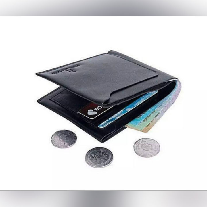 Black artificial leather slim wallet for men | Daraz.com.bd