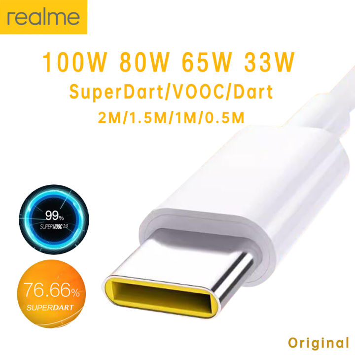 Realme Original Type C Cable Phone Cables 65w 80W 6.5A Super Fast ...