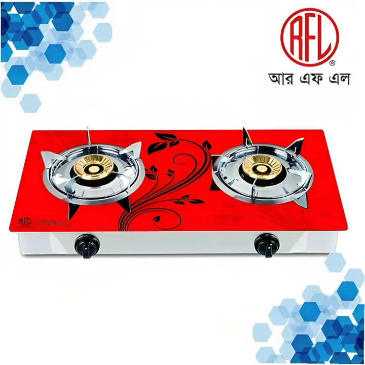 RFL Double Glass LPG Gas Stove Silky open Burner | Daraz.com.bd