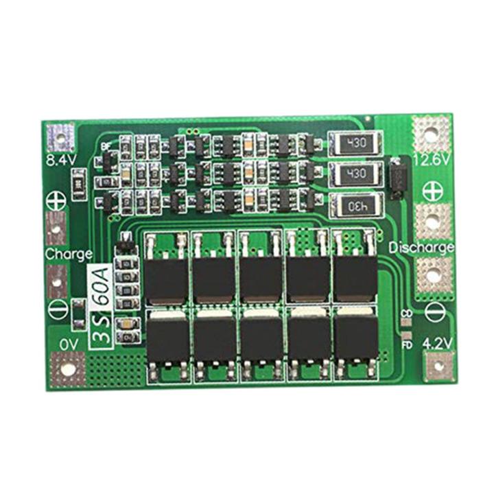 3S 60A Bms Board Lithium Li-Ion 18650 Protection Board With Balance For Drill Motor 11.1V 12.6V ...