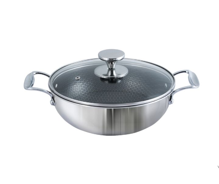 Kiam Tri Ply Honeycomb 24CM Stainless Steel Karai INDUCTION BOTTOM ...