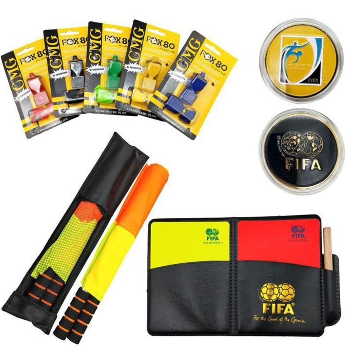Football Red and Yellow Card Set Scoreboard Sports Referee Whistle Red ...