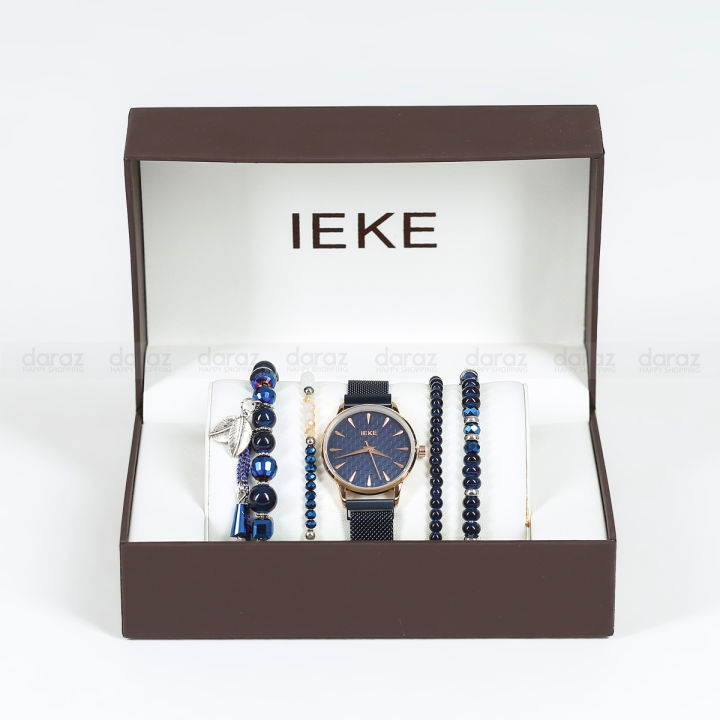 IEKE 88046 Standard Royal Blue Mesh Stainless Steel Analog Watch For ...