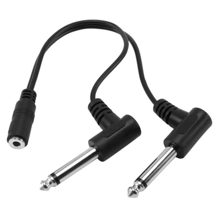 【Lejia】3.5mm Mini 1/8 TRS Stereo Female to Dual 6.35mm Male Plug Mono TS Right Angle Audio ...