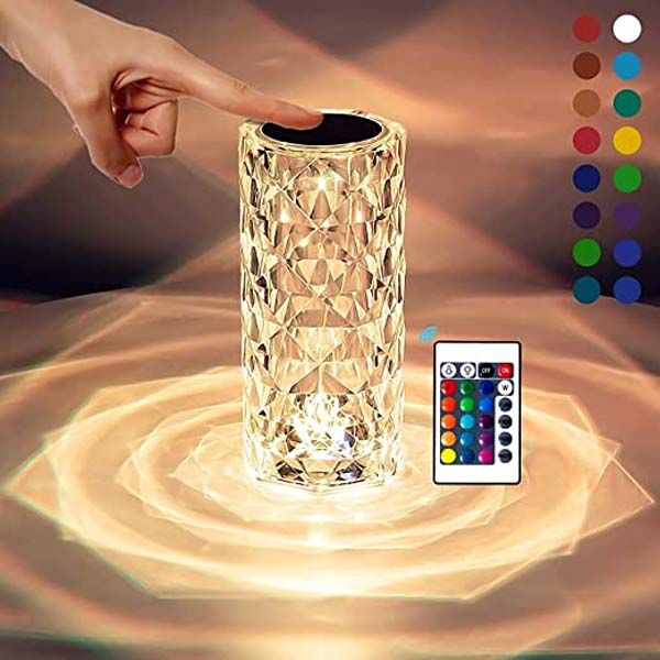 Rose Diamond Table Lamp RGB Atmosphere Light USB Charging Torch Lamp 16 ...