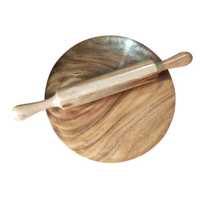 1/2 Wooden Roti Maker (12 inch size) - Wooden Piri belon 12" Hand Made ...