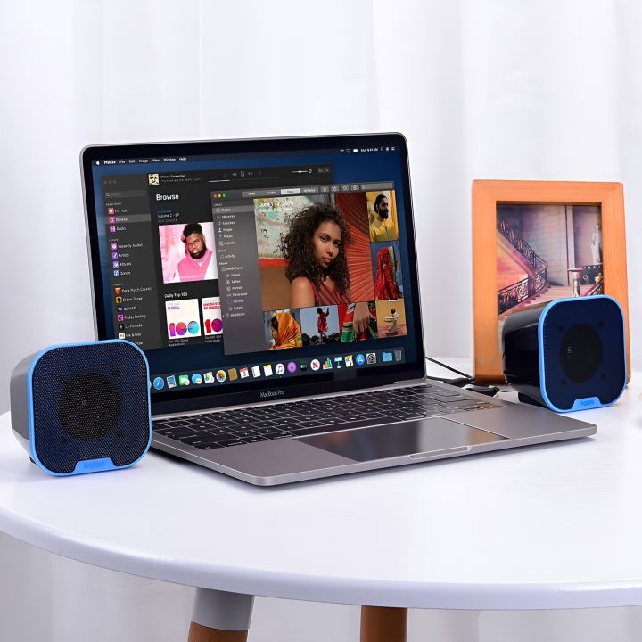 RAPOO A60 Compact Multimedia Wired Stereo Speaker - Black | Daraz.com.bd