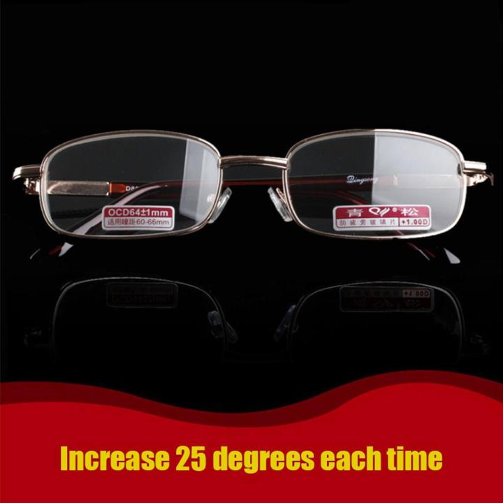 Classic Glass Reading Glasses Men 1.75 Eyeglasses Portable Prescription ...