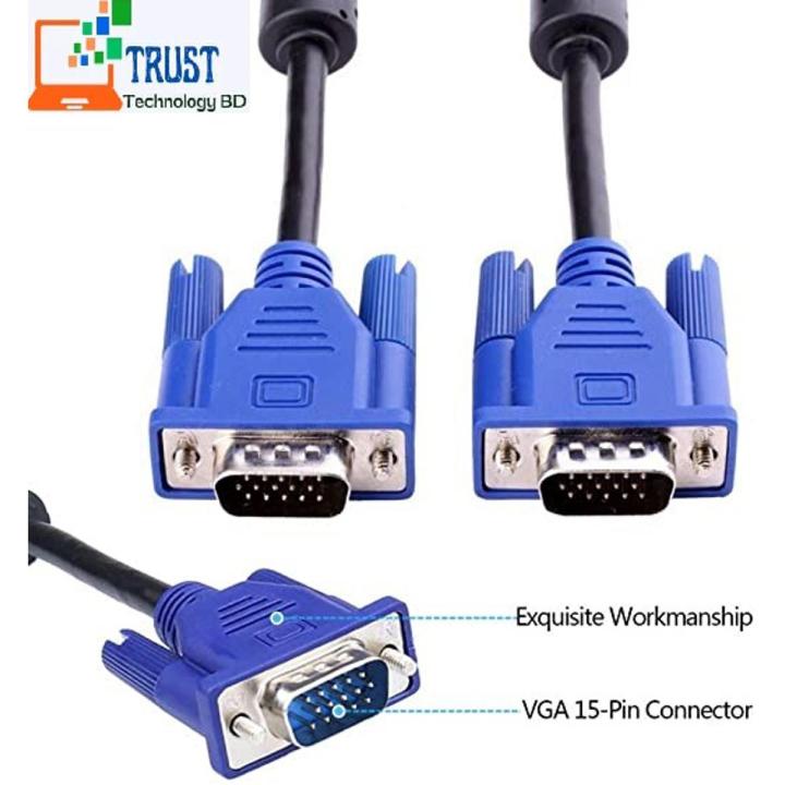 VGA Cable Male to Male Adapter 1080P 15 Pin Cord Wire for Computer ...