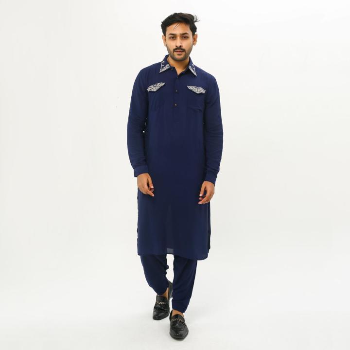 MYTH NAVY VISCOSE COTTON KABLI SET FOR MENS | Daraz.com.bd