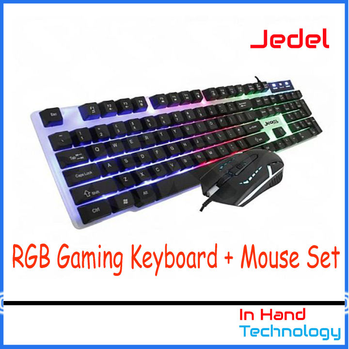 Jedel Backlight RGB Gaming USB Keyboard & Mouse Combo | Daraz.com.bd