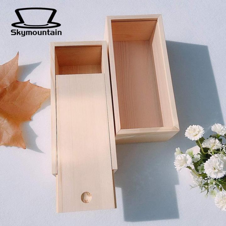 Burr-free Organizer Handmade Natural Wood Storage Box with Drawer Lid ...