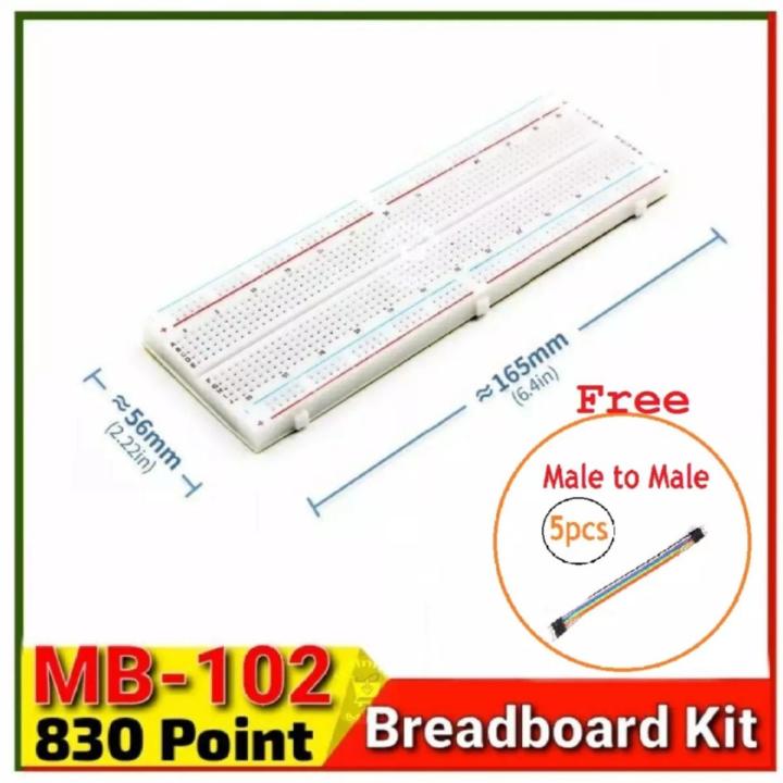 MB102 Solderless Breadboard 16.5x5.5cm 830 Point Prototype PCB MB-102 ...