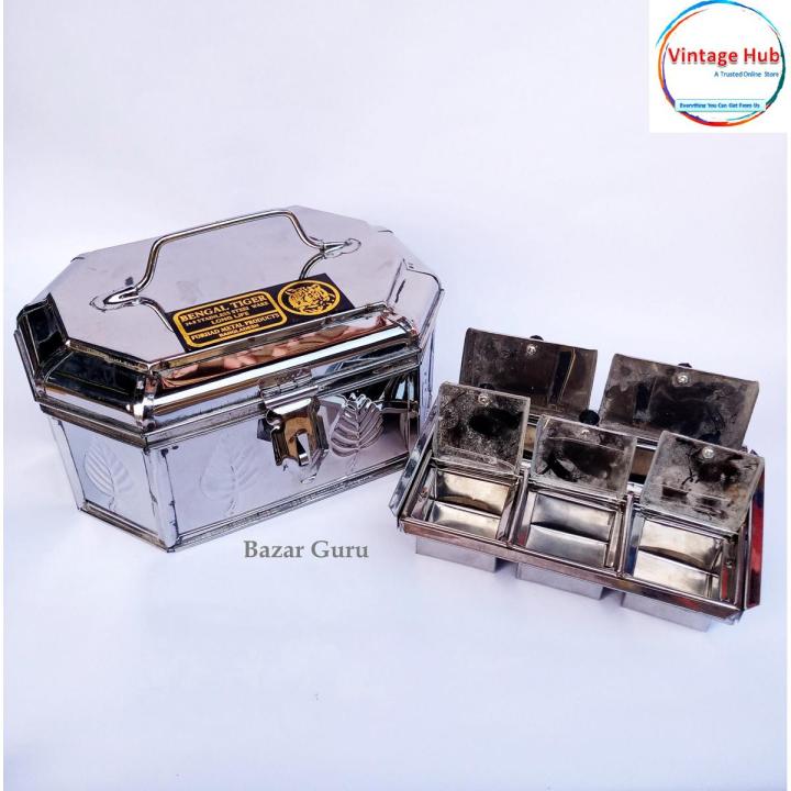 Pan Box Stainless Steel Long Life- পান সুপারি রাখার বক্স | Daraz.com.bd