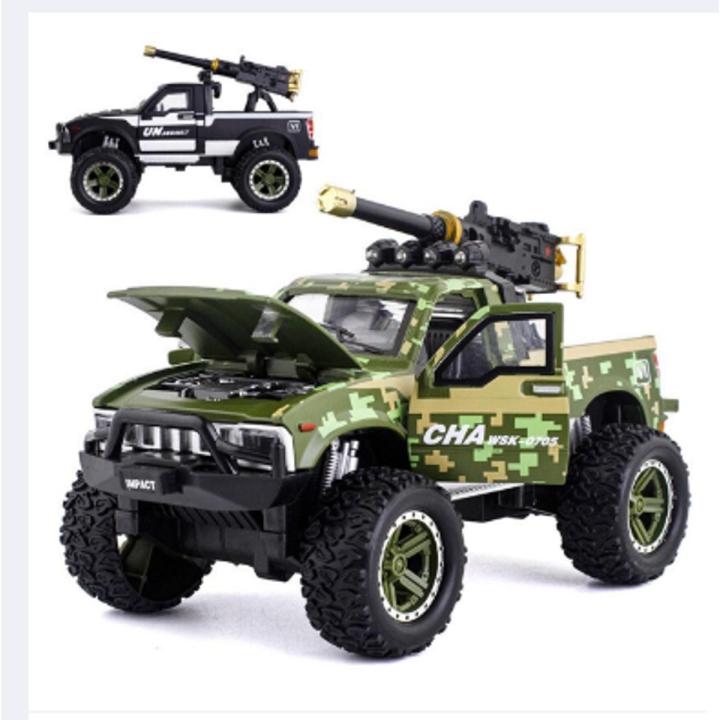 Metal Car High quality alloy pickup SUV 1:24 submachine gun toy Car ...