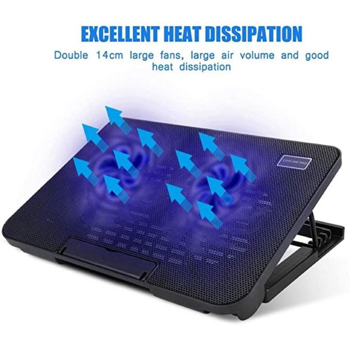 N99 2 Fans Laptop Notebook Cooler Cooling Pad Portable Slim USB Powered ...