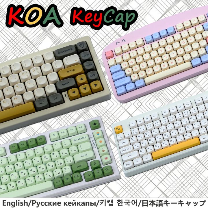 KBDiy KOA Profile PBT Keycaps for Mechanical Keyboard Japanese Korean ...
