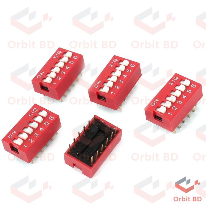 3Pcs 6 Position DIP Switch 2.54mm Pitch Horizontal DIP Switch Six ...
