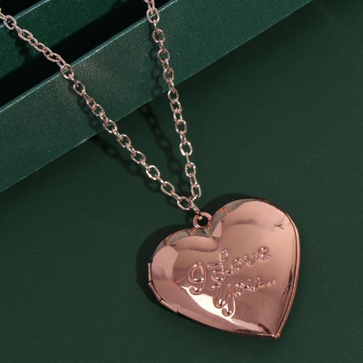Love Heart Locket Pendants Openable Photo Frame Glossy Family Picture ...