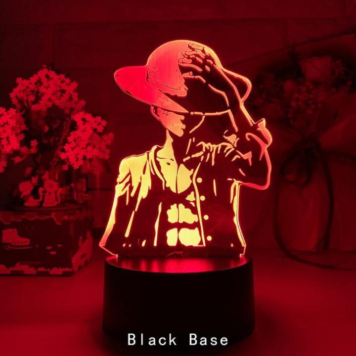 Anime ONE PIECE Monkey D Luffy Figure Kids Night Light Led Color ...