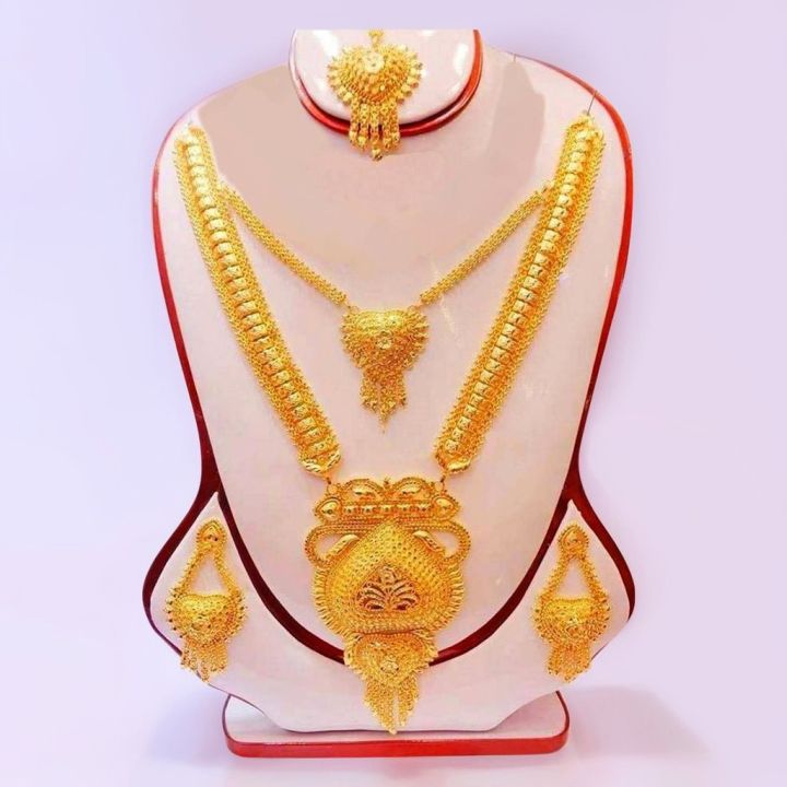 Gold Plated Jewellery Necklace Set Sita Har Full Set For Women | Daraz ...
