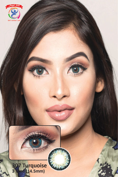 Angel Soft 307 Turquoise power Contact Lens Angel Soft Color Contact ...