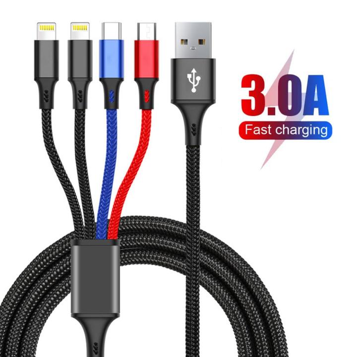 Rotate Magnetic Cable Fast Charging Micro USB TypeC Cable/ 4 in 1 Wire ...