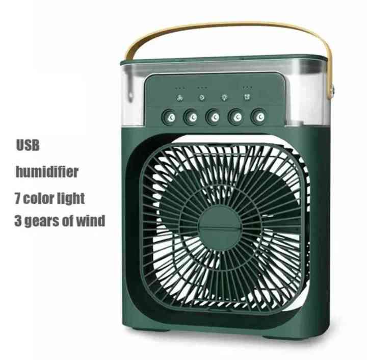 Air Cooler Fan 3 in 1 Mini Portable Fan Humidifier with 7 Colors LED ...