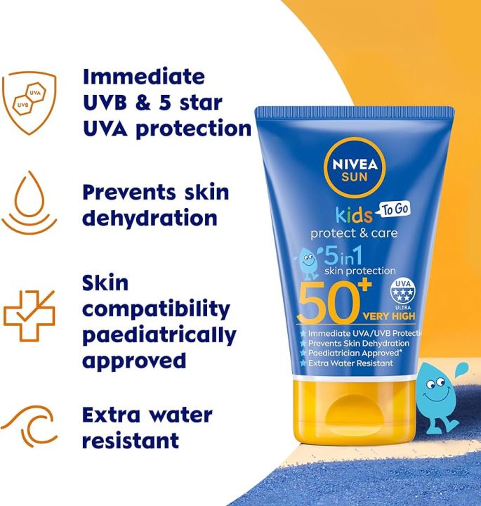 Nivea Sun Kids Protect & Care Sun Cream Spf50+ 50Ml Tube | Daraz.com.bd