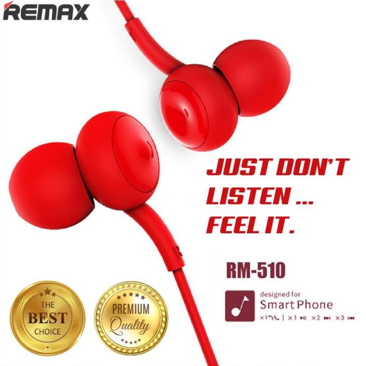 Remax Rm-510 Performance Earphone - Red | Daraz.com.bd