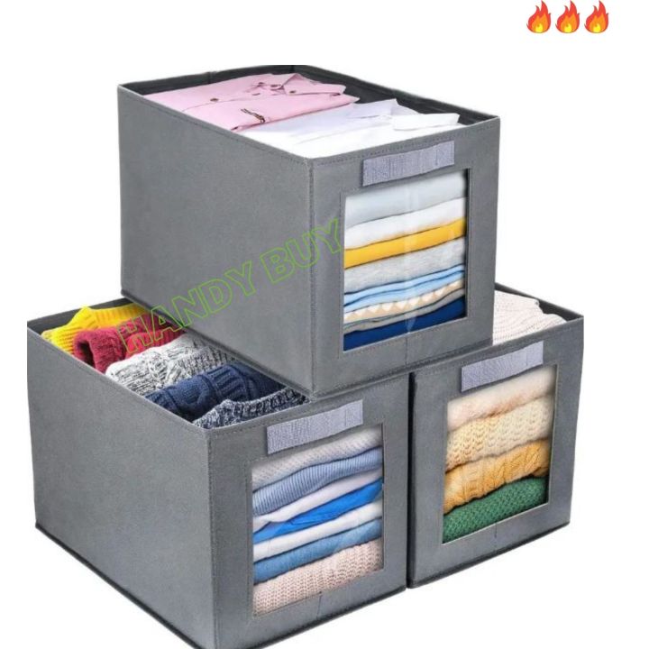 Folding Cloth Organizer Box, 6 Piece Cloth Storage Organizer Box ...