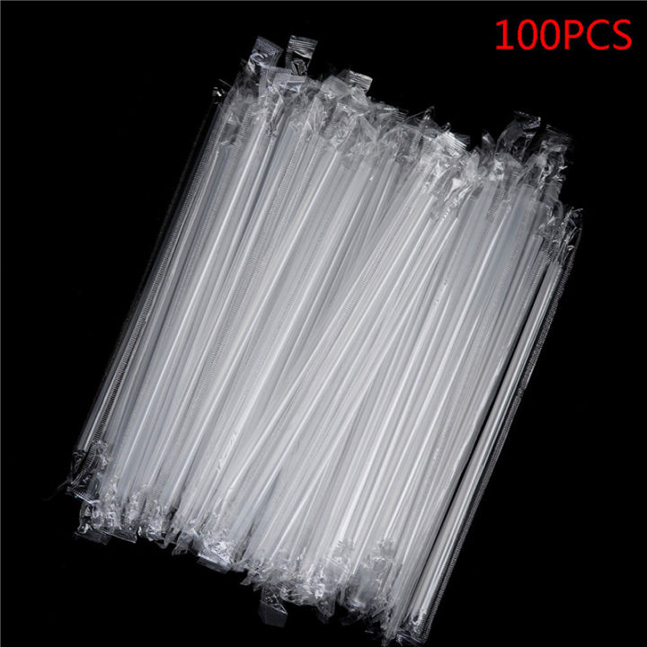 100Pc Clear Individually Wrapped Drinking Pp Straws Drinks Straws Party ...