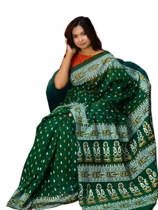 half silk sharee scrin print | Daraz.com.bd