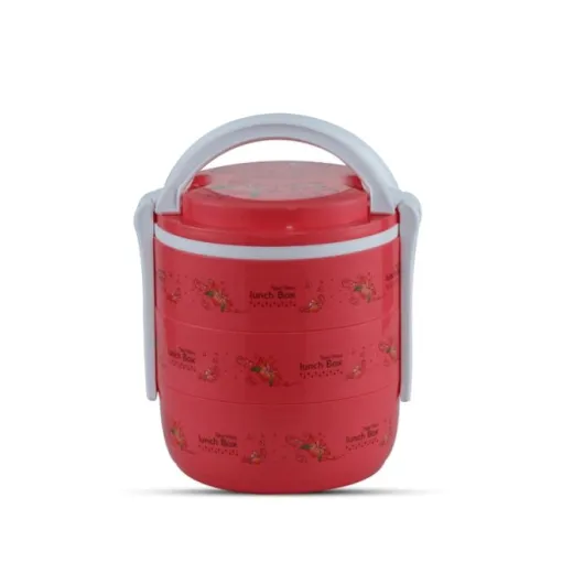 RFL 3 Layer Round Tiffin Box - Red | Daraz.com.bd