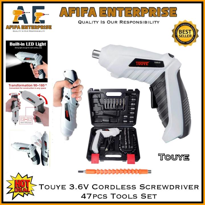 Touye 3.6V cordless screwdriver sets 47pcs Accessories | Daraz.com.bd