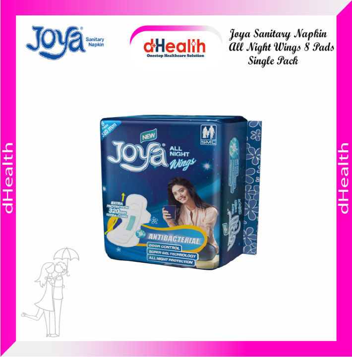 Joya Sanitary Napkin All Night Wings 8 Pads Single Pack (Panty/Wings ...