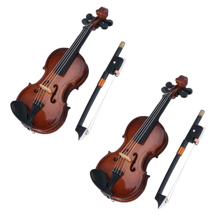 2X Gifts Violin Music Instrument Miniature Replica with Case, 8X3cm ...