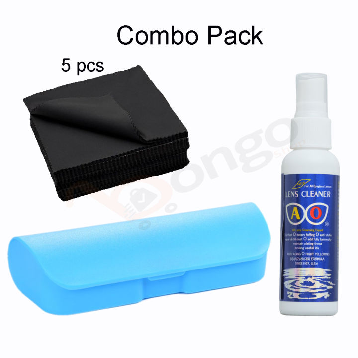 3 in 1 AO Eyeware Lens Cleaner, Case Cover Bag Storage Box, Microfiber ...