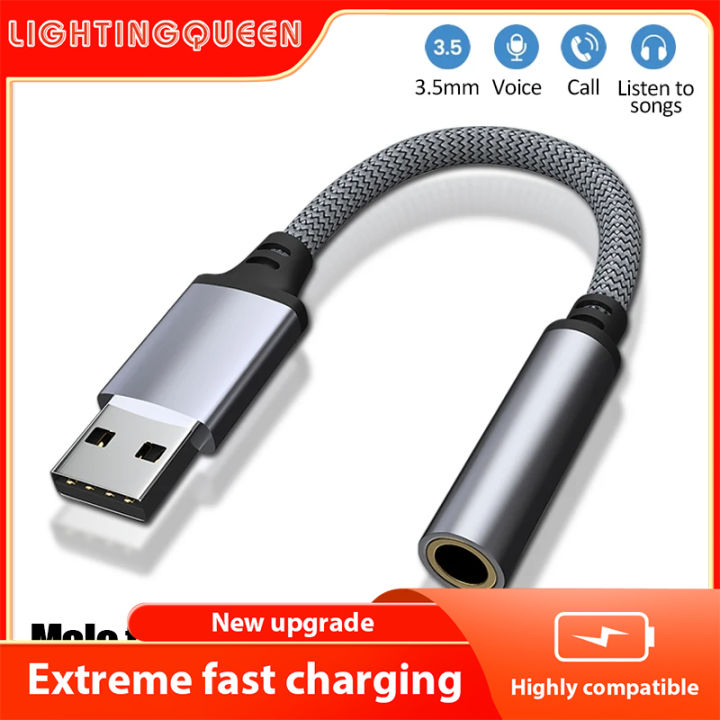 USB External Sound Card 3.5mm Jack Female Audio Adapter Headphone ...