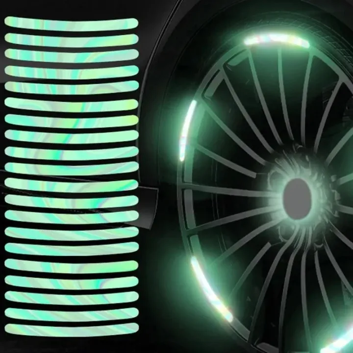 20 Pc Set Car Wheel Sticker Reflective Stripe | Daraz.com.bd