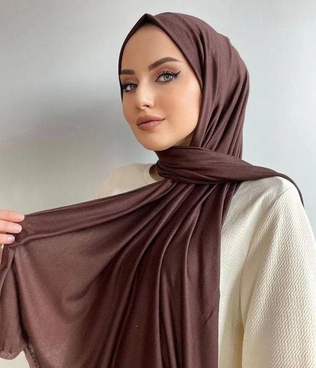 Ramadan Jersey Hijab Scarf For Muslim Women Shawl Stretchy Easy Hijabs ...