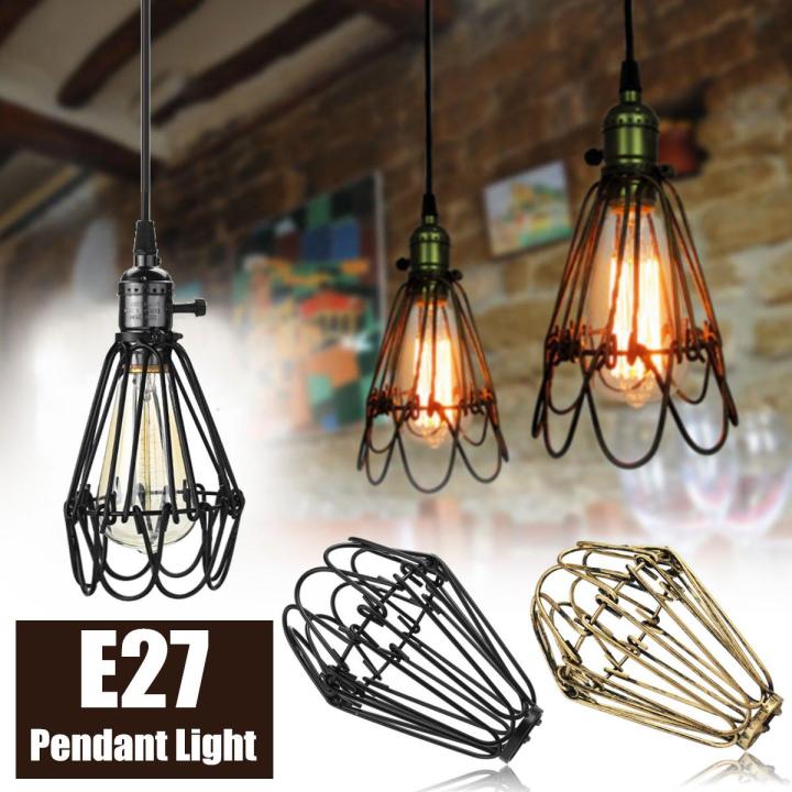 Durable Industrial Vintage Metal Cage Hanging Ceiling Pendant Light ...