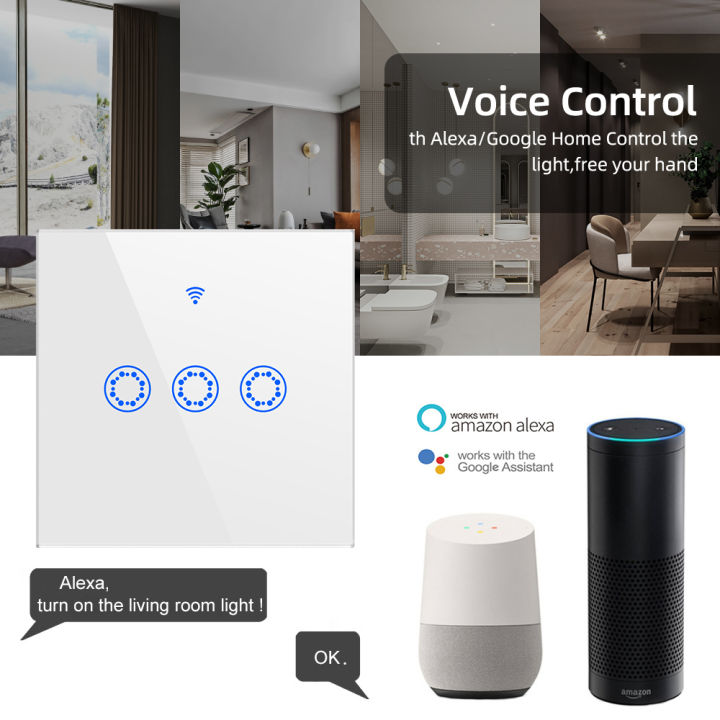 Smart WIFI Touch Switches Alexa Voice Control Wall Switch | Daraz.com.bd