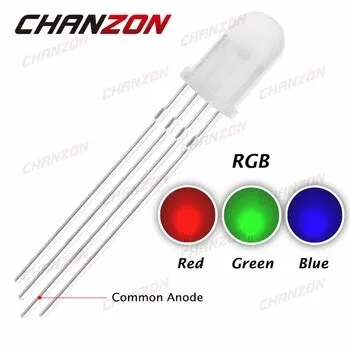 Laser Diodes Led Kit 1000pcs, 5mm 4-Pin Tri-Color RGB Diffused Common ...